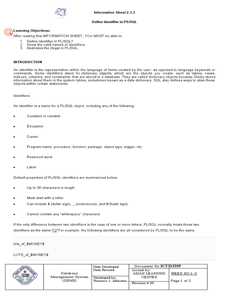Dbms-2 1 3 | PDF | Pl/Sql | Sql