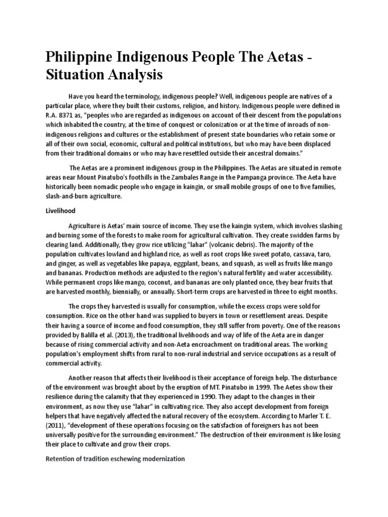 Philippine Indigenous People The Aetas | PDF