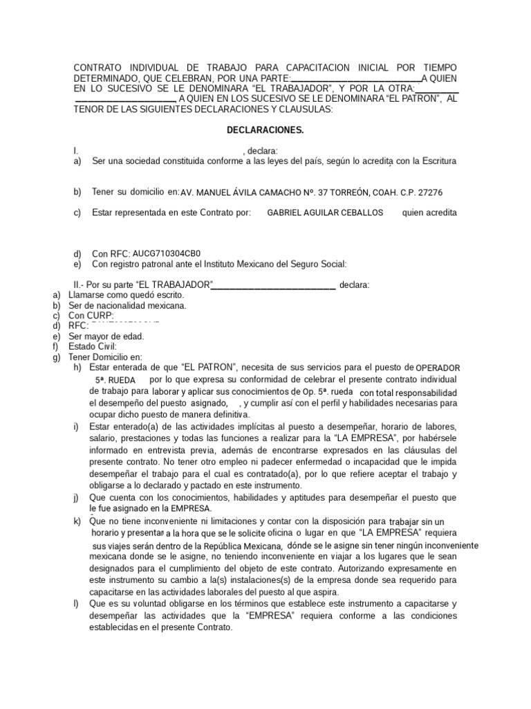 CONTRATO INICIAL Lila - Doc - Edited PDF | PDF