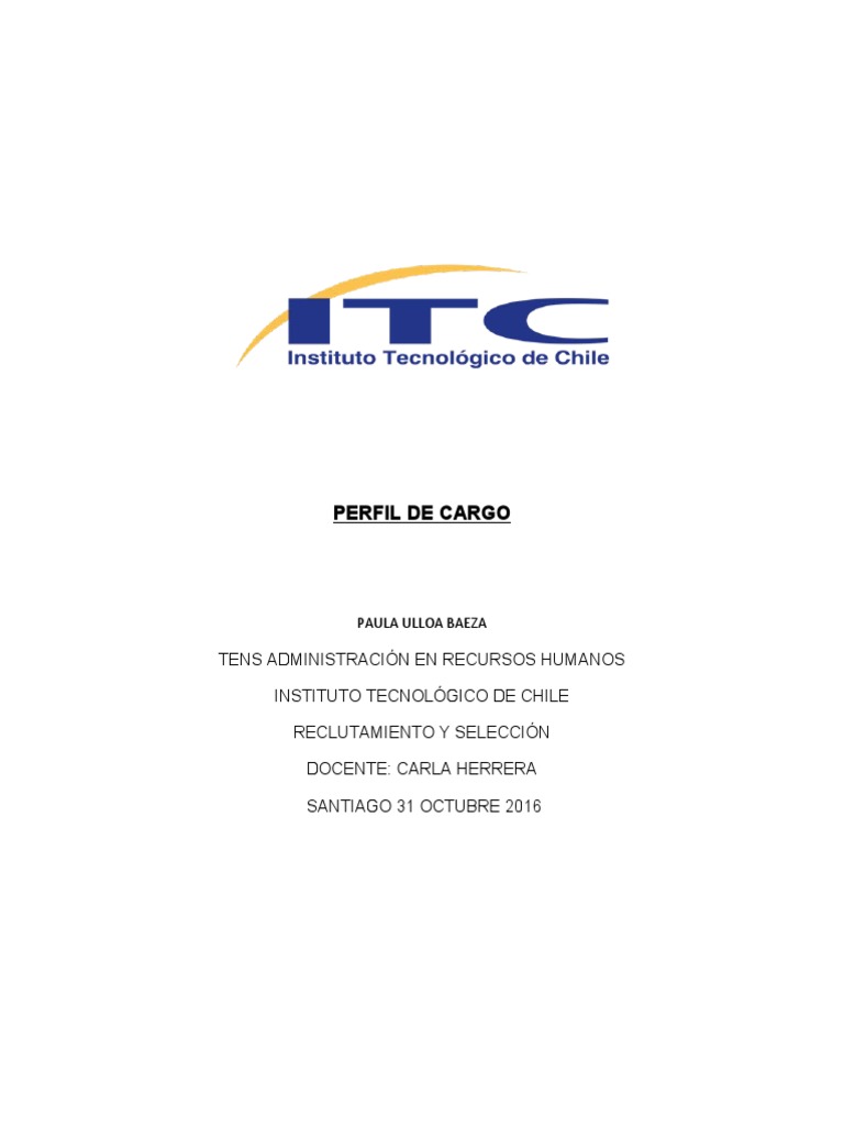 Perfil de Cargo - Secretaria Paula Ulloa | PDF