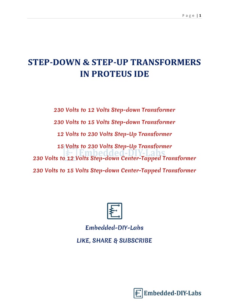 Stepup and Stepdown Transformers in Proteus IDE | PDF