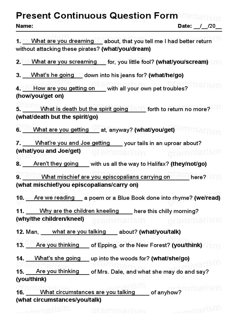 Grammarism Present Continuous Question Test 24 Solved 10790820 PDF | PDF Grammarism Present Continuous Question Test 24 Solved 10790820 PDF | PDF