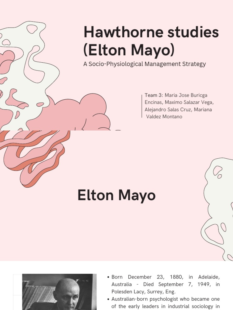 Behavioral School - Development Management Theories - Elton Mayo | PDF ...