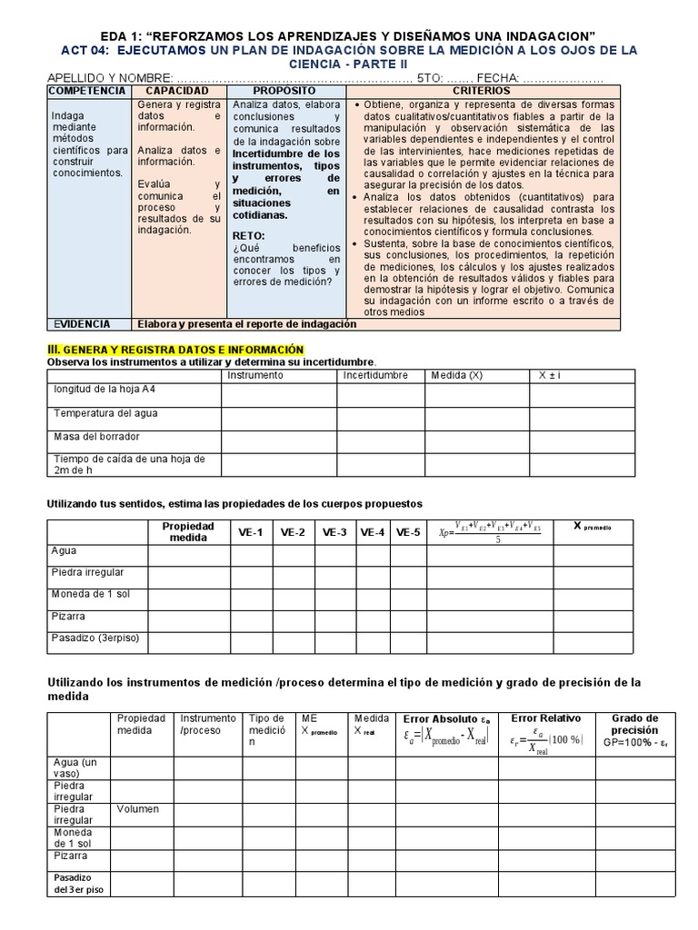 5° EDA 1 - Act 4 - 2023 Mediciones | PDF