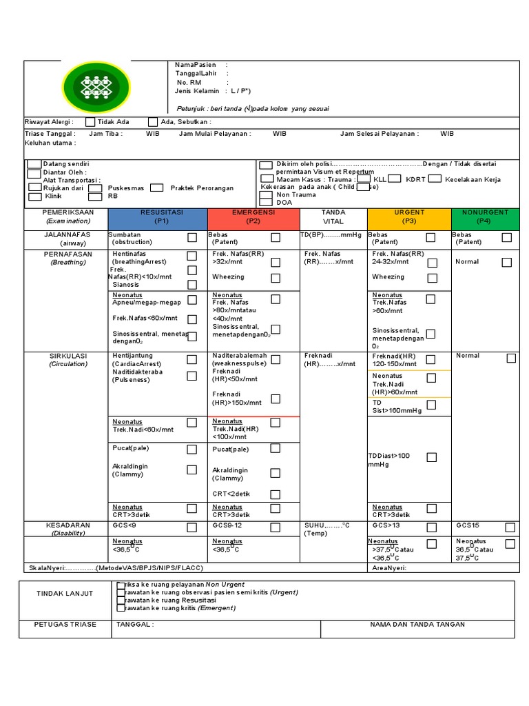 Formulir Triase | PDF Formulir Triase | PDF