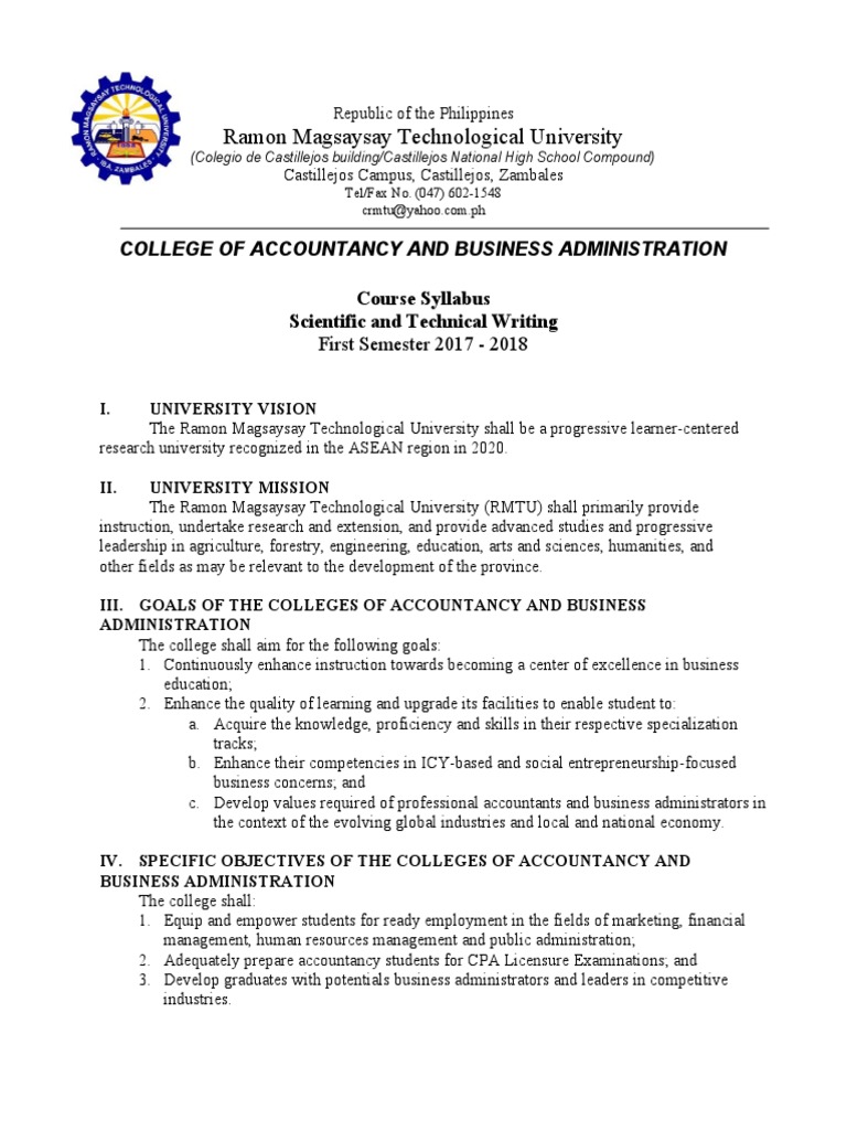 Scientific and Technical Writing Syllabus | PDF