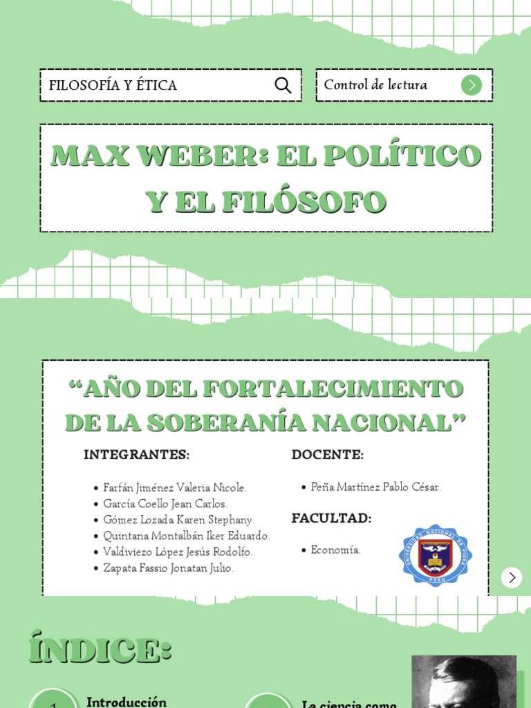 MAX WEBER El Político y El Filósofo PDF | PDF