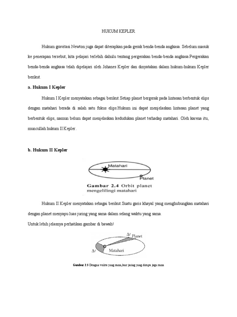 Hukum Kepler dan Gravitasi Newton | PDF