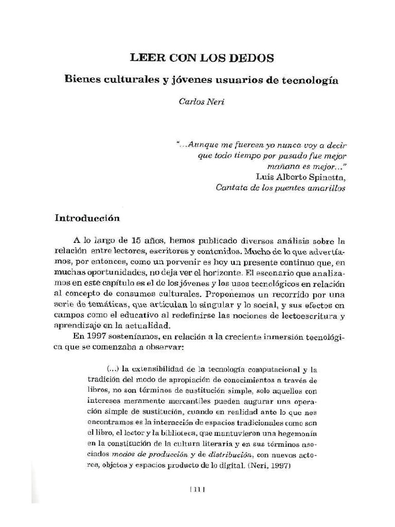 Leer Con Los Dedos | PDF