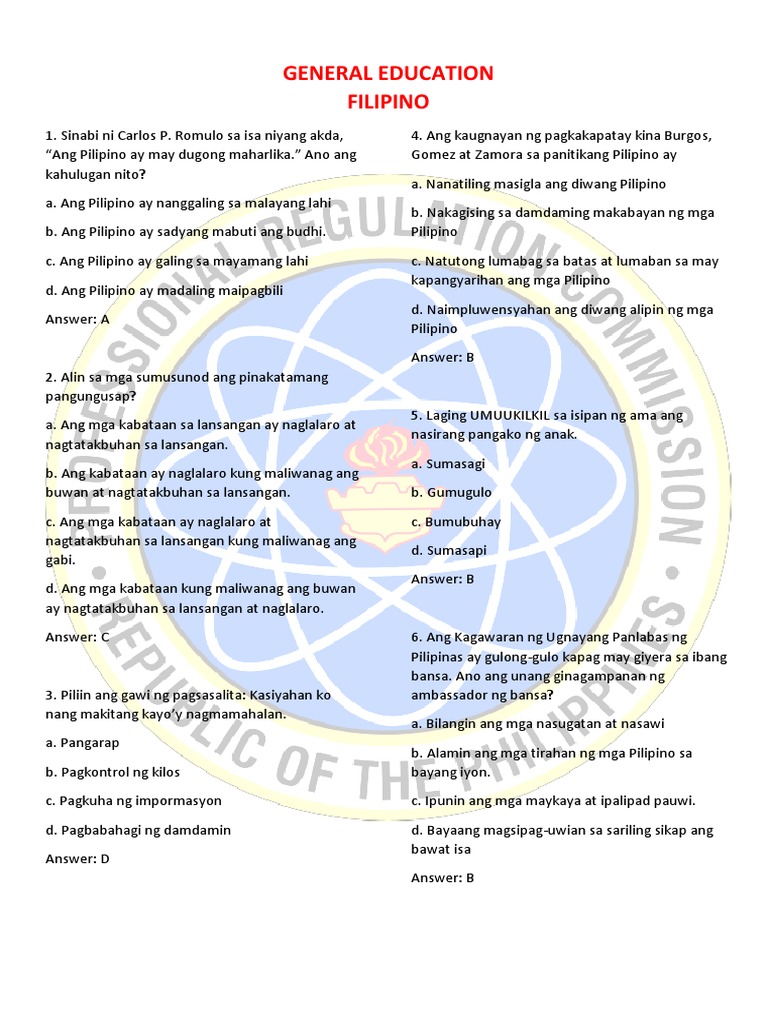 General Education Filipino | PDF