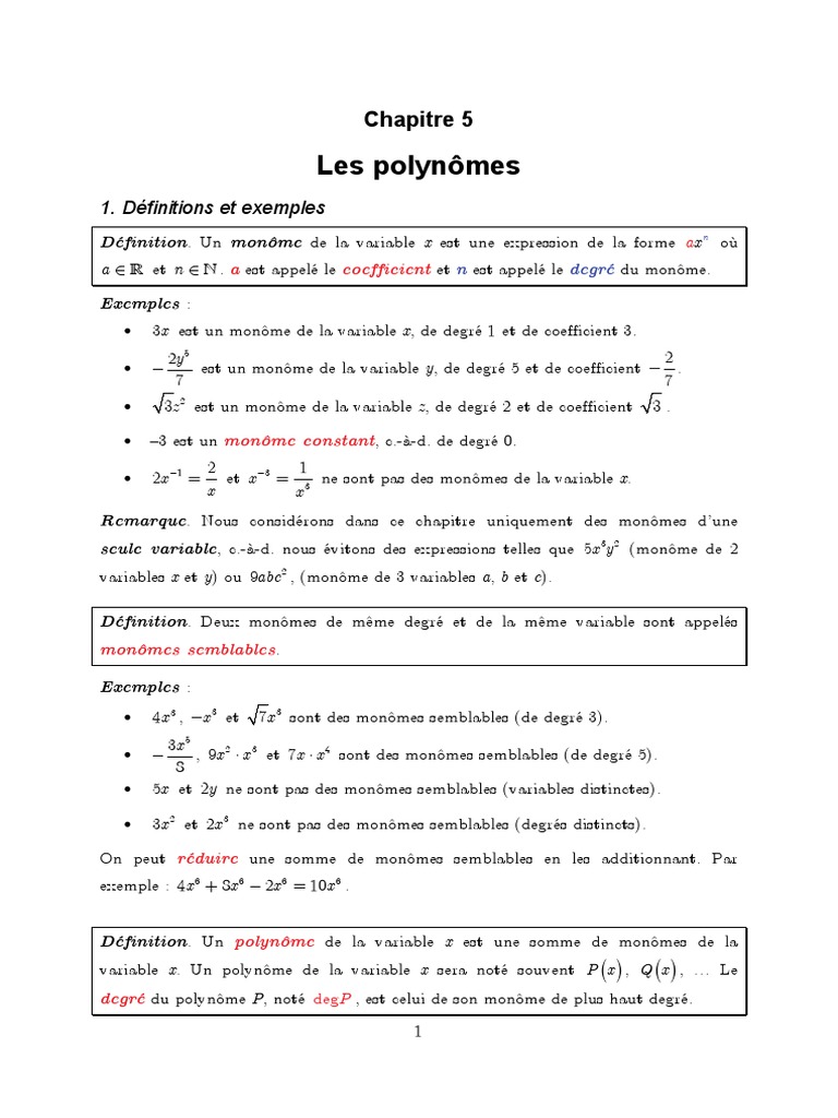Polynomes 4 | PDF
