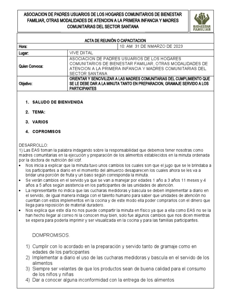 acta minuta (1).docx | PDF