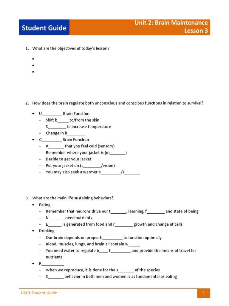 U2L3 Student Guide | PDF