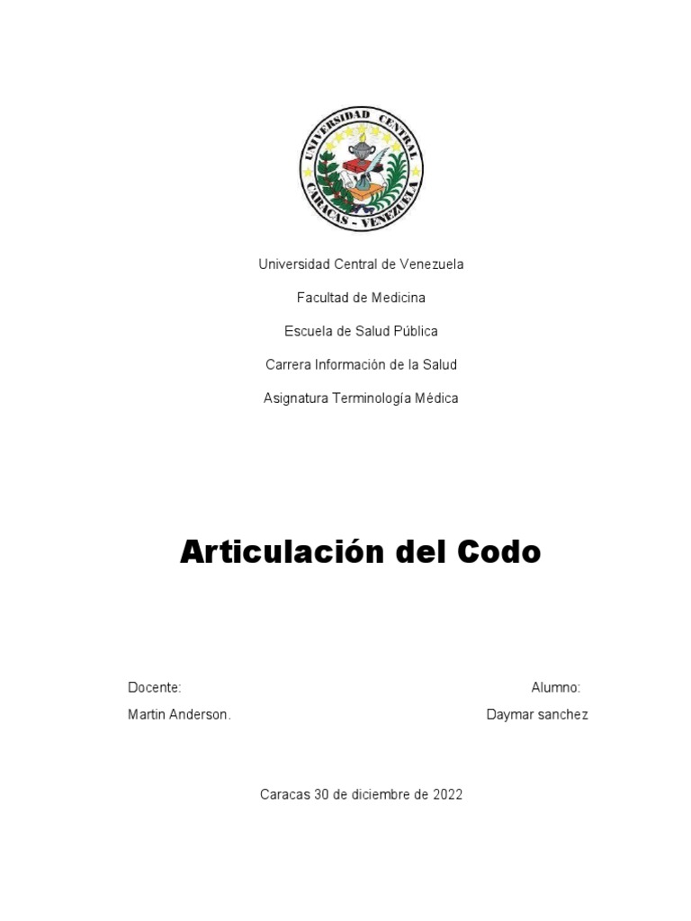 Articulación Codo Revision Pdf Codo Articulación