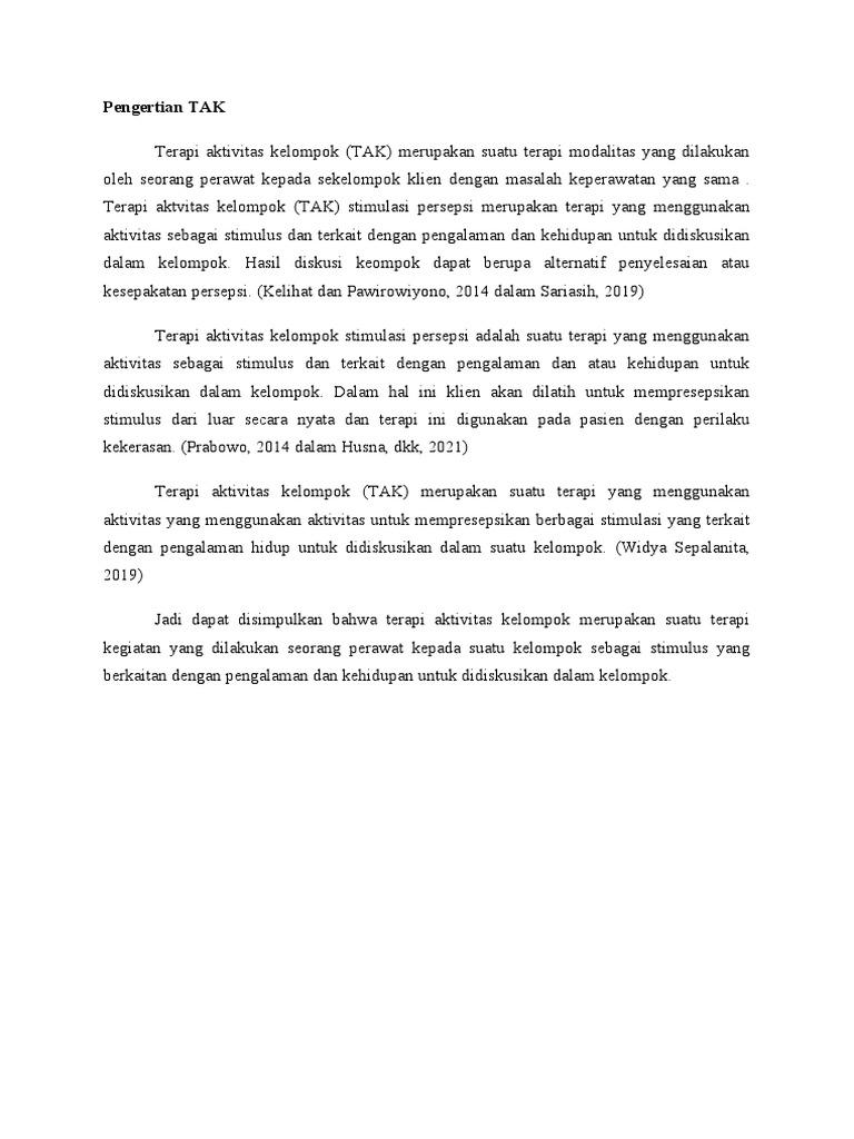 Terapi Aktivitas Kelompok | PDF