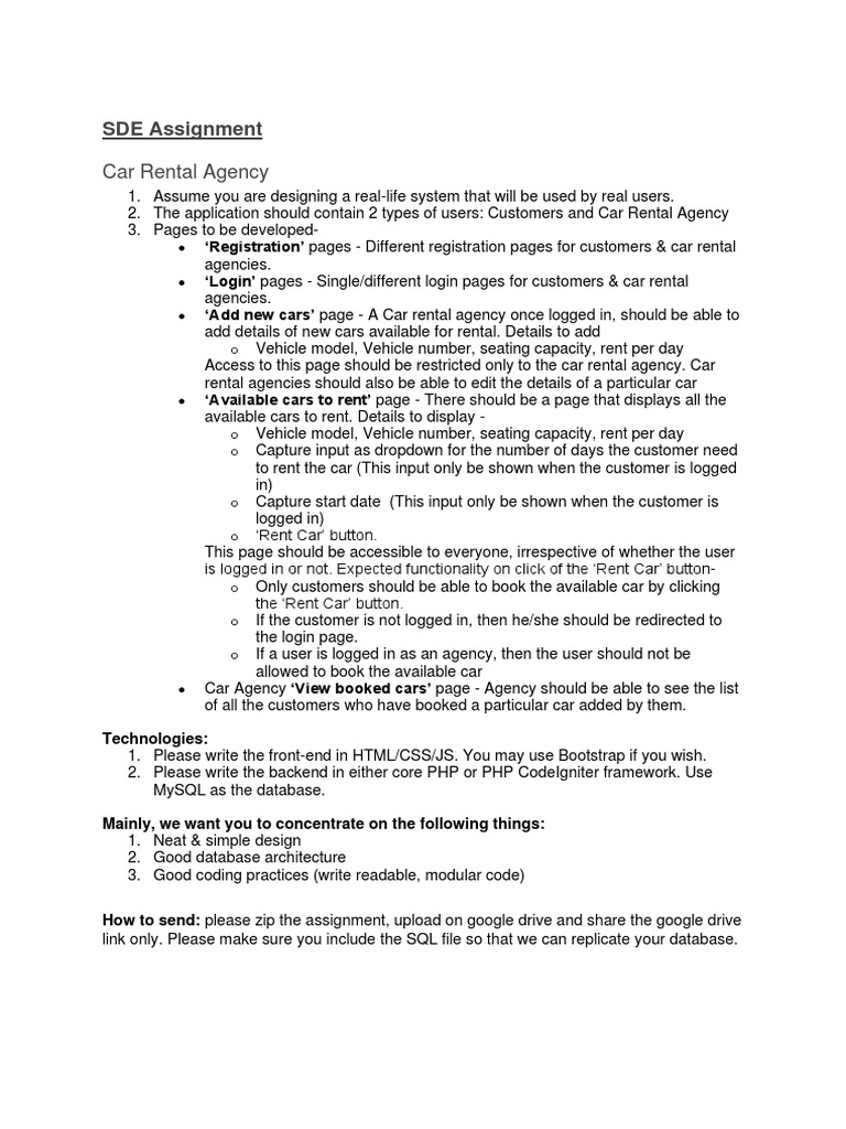 SDE - Assignment | PDF