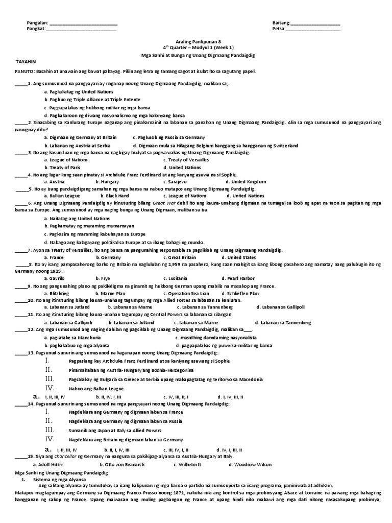 Ap 8 Module1 Q4 Week1 | PDF