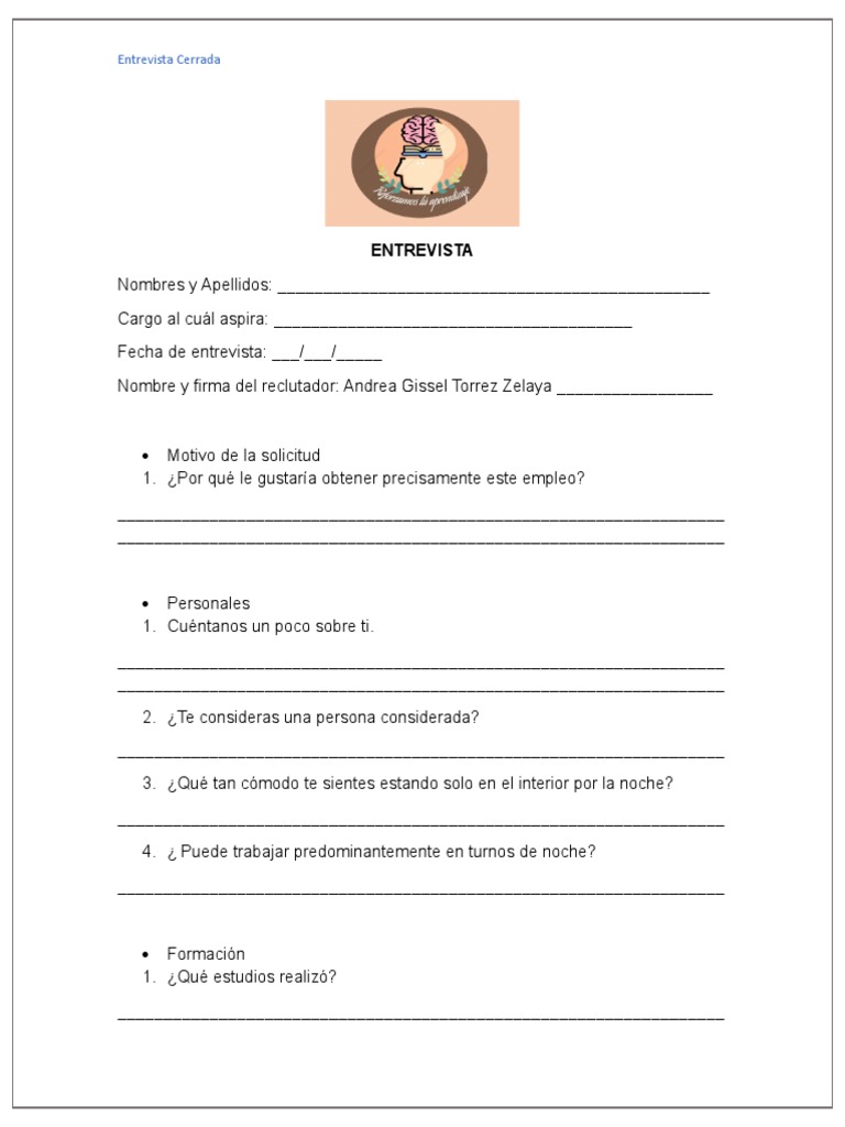 Entrevista Cerrada | PDF