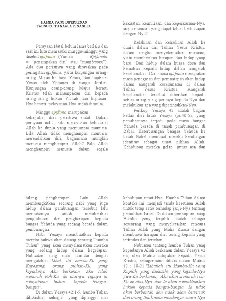 Hamba Yang Diperkenan | PDF