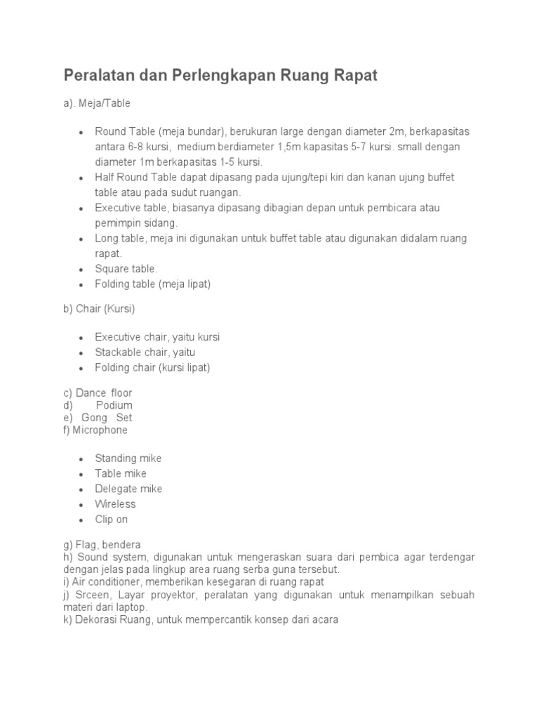 Peralatan Pada Ruang Serbaguna | PDF