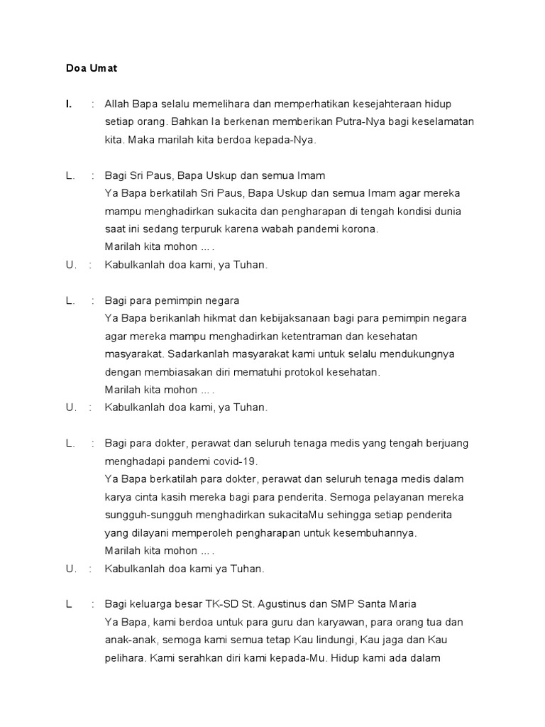Doa Umat untuk Keluarga dan Pemimpin | PDF