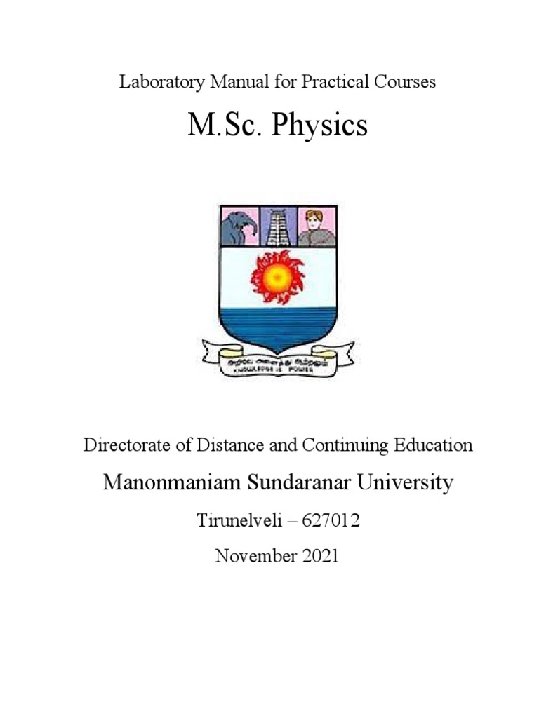 M.SC Physics Practical | PDF