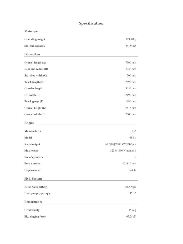 Hitachi Uho45-7 Specs PDF | PDF