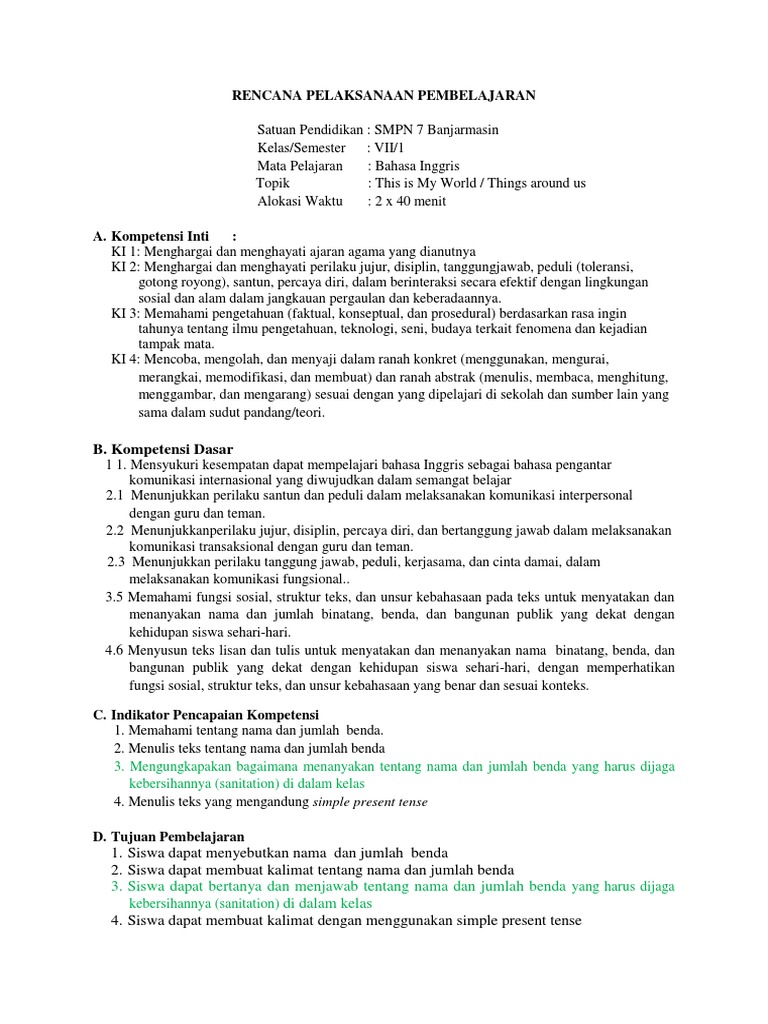 RPP B.ing Sarmed | PDF