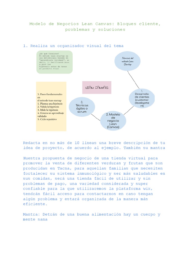 Lean Canvas I - Problema, Mantra, Integración STEAM, Reto | PDF