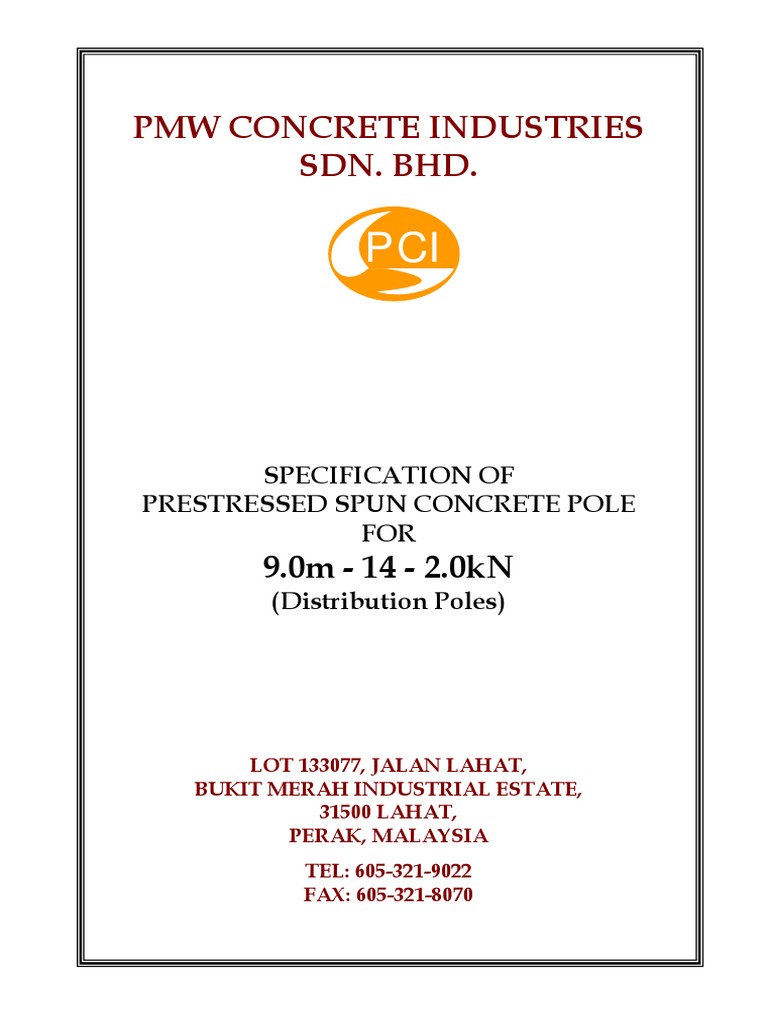 PCI - 9.0m-14-2.0kN (TNB) | PDF