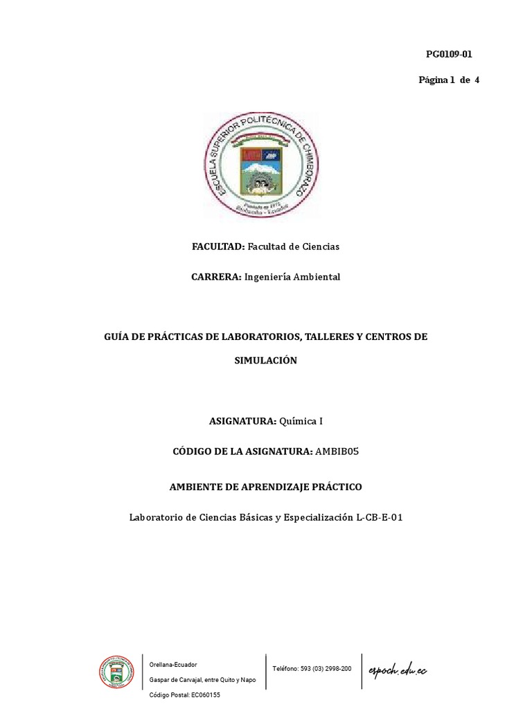 QuĆmica - I - Guia - Nro - 01 - Operaciones Unitarias | PDF QuĆmica - I - Guia - Nro - 01 - Operaciones Unitarias | PDF