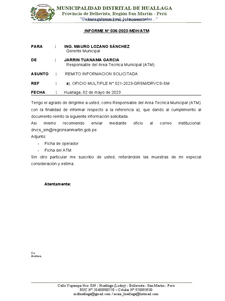 Informe 036-Atm-Remito Informacion Solicitada de Los Operadores de Agua ...