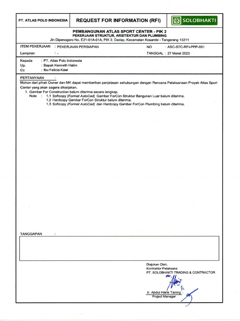 Rfi.001 - Outstanding PDF | PDF