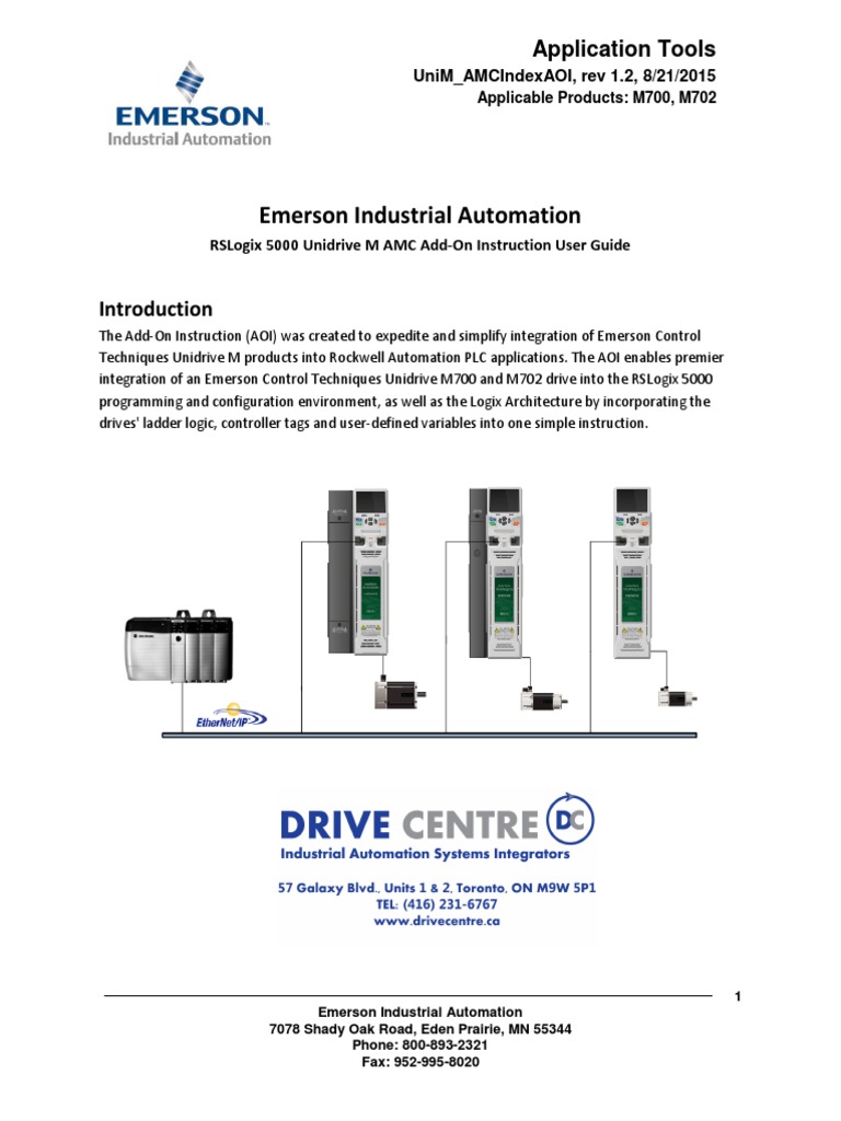 RSLogix-5000-Unidrive-M-AMC-Add-On-Instruction-User-Guide 2015 | PDF