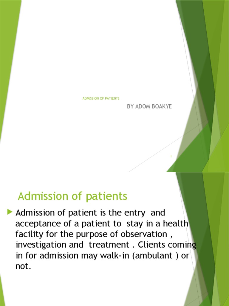 Admission of Patients | PDF
