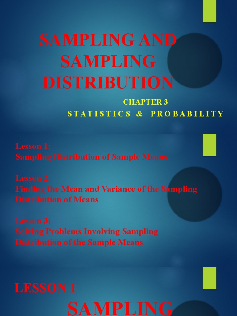 Chapter 3 Sampling and Sampling Distribution | PDF | Standard Deviation ... Chapter 3 Sampling and Sampling Distribution | PDF | Standard Deviation ...