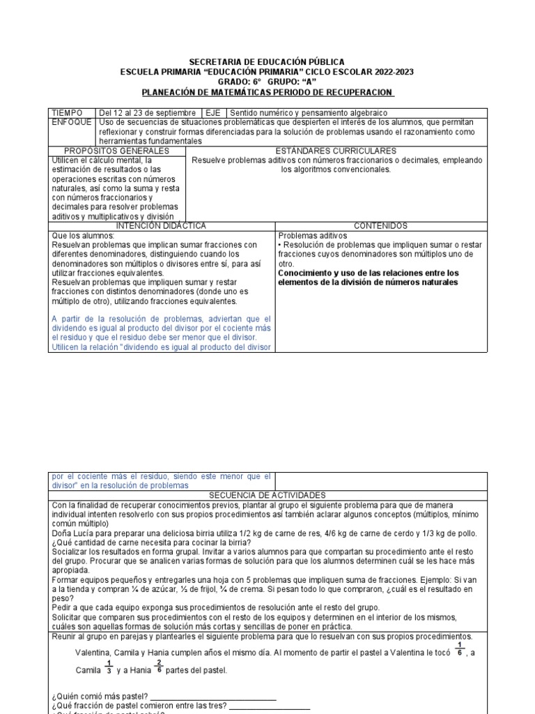 Plan 34 | PDF | División (Matemáticas) | Dieta