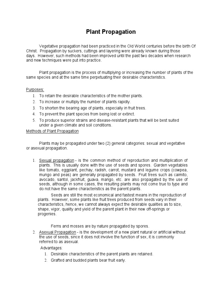 Plant Propagation | PDF