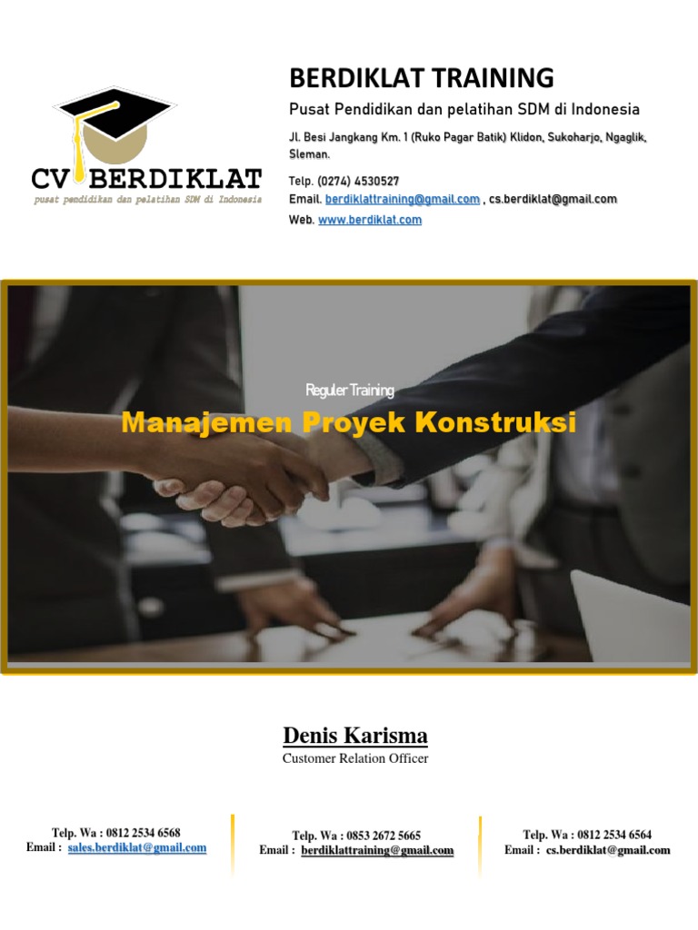 Proposal Penawaran - Training Manajemen Proyek Konstruksi | PDF Proposal Penawaran - Training Manajemen Proyek Konstruksi | PDF