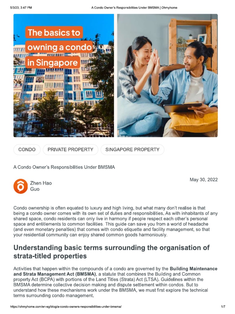 BMSMA Building Maintenanceand Strata Management Act | PDF