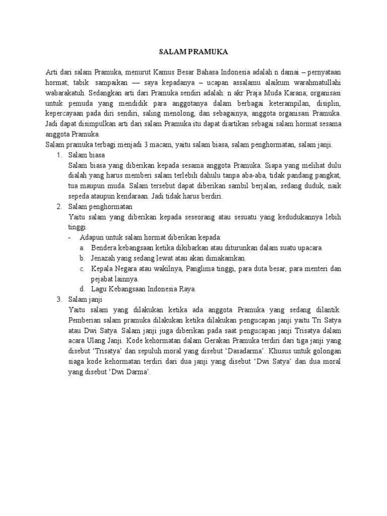 Salam Pramuka | PDF