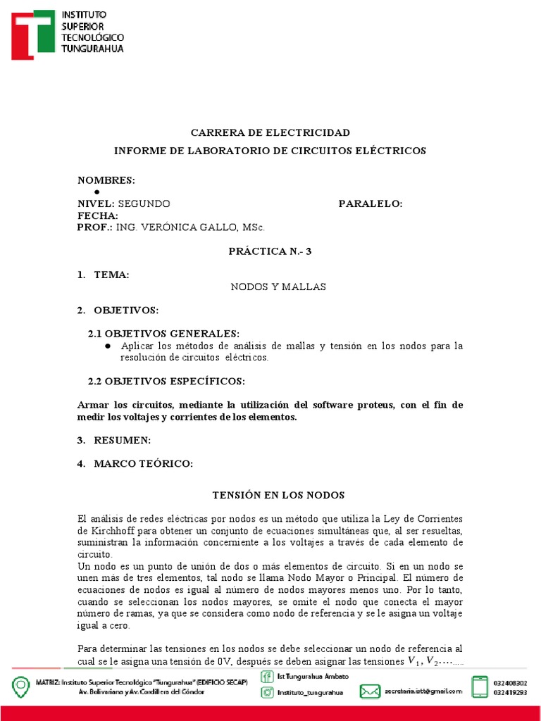 Práctica De Circuitos Eléctricos Pdf Corriente Eléctrica Voltaje