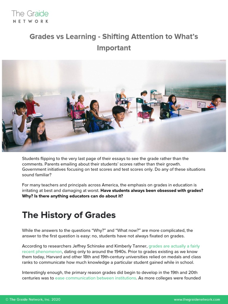 Shifting Attention From Grades To Learning | PDF | Motivational ...