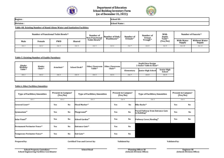 Table 4b, 5,6 of NBSI | PDF