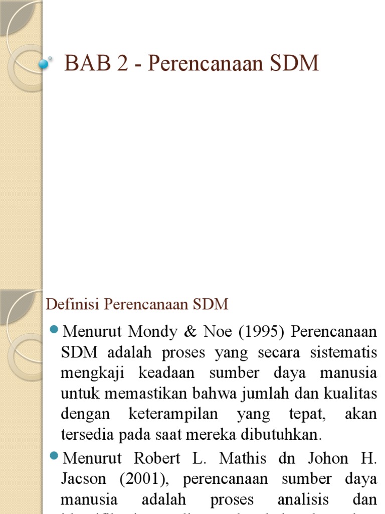 BAB 2 - Perencanaan SDM | PDF