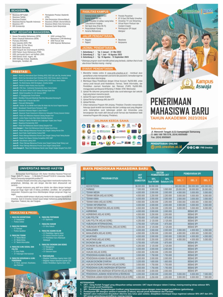 Brosur S1 Unwahas 2023 PDF | PDF