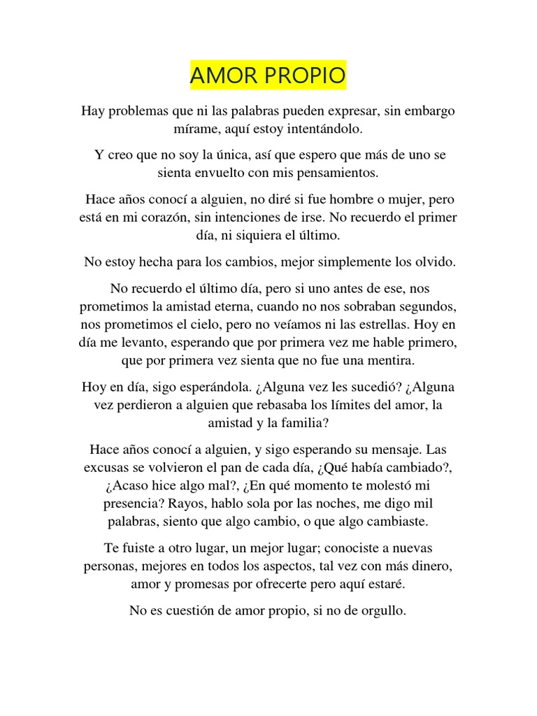 AMOR PROPIO 4to PDF | PDF