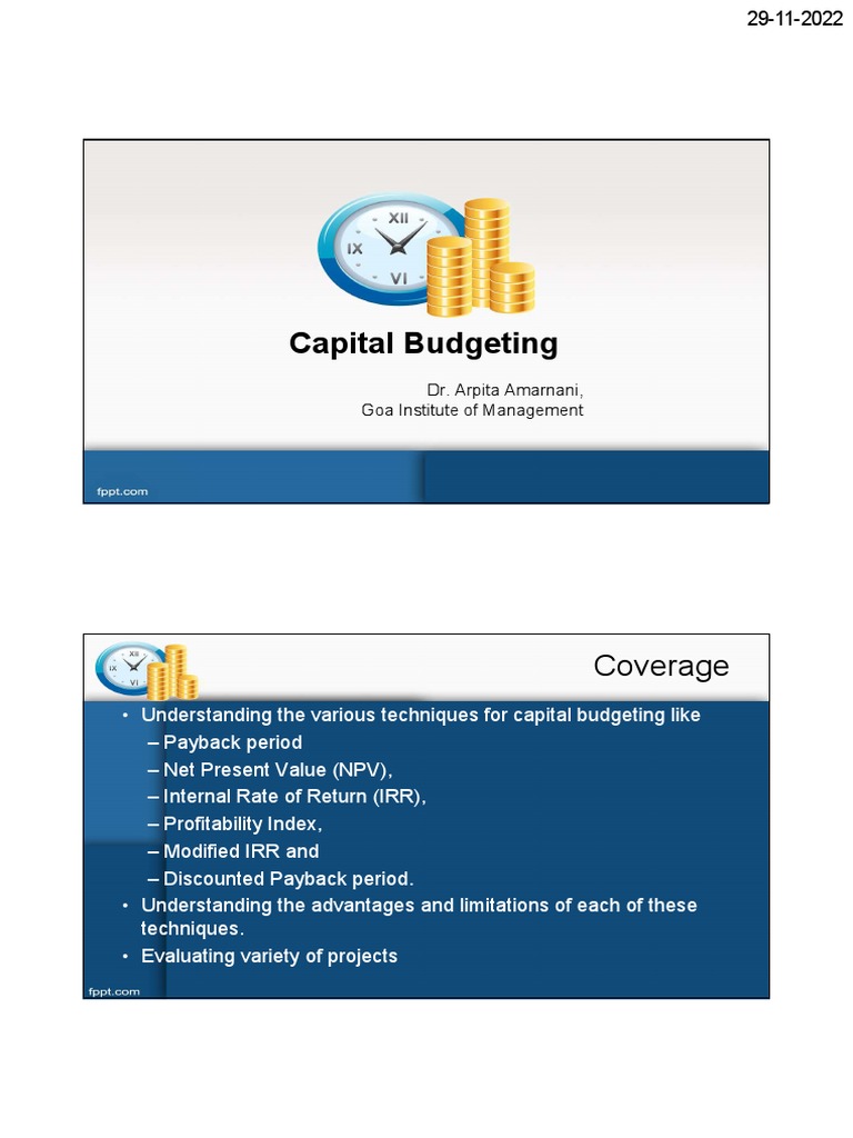 Capital Budgeting Techniques PDF | PDF