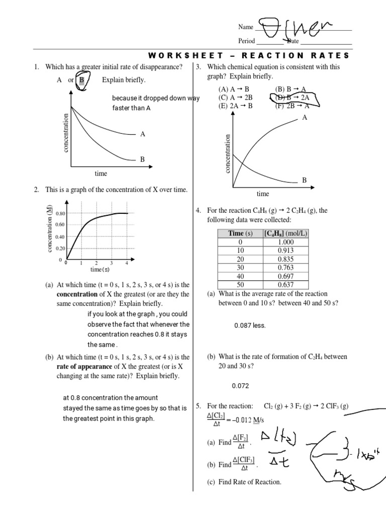 Kami Export - Worksheet - Reaction Rates PDF | PDF