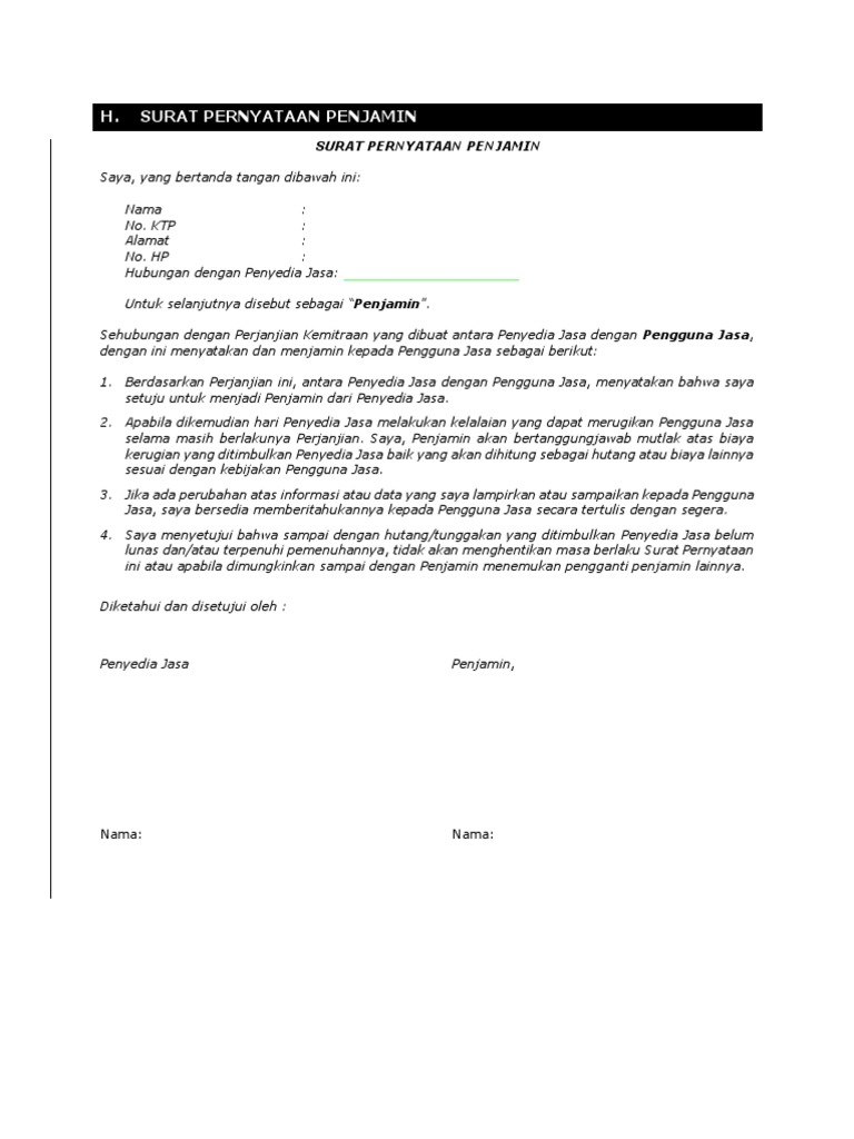 Surat Penjamin | PDF